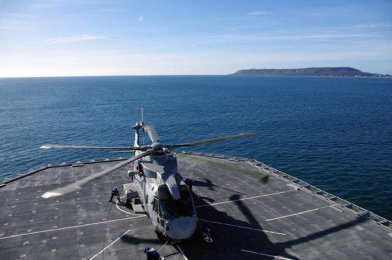 British Royal Navy's RFA Tidespring completes first helicopter deck ...