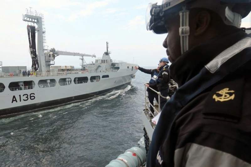 Royal Navy's HMS Westminster conducts first RAS with RFA Tidespring ...