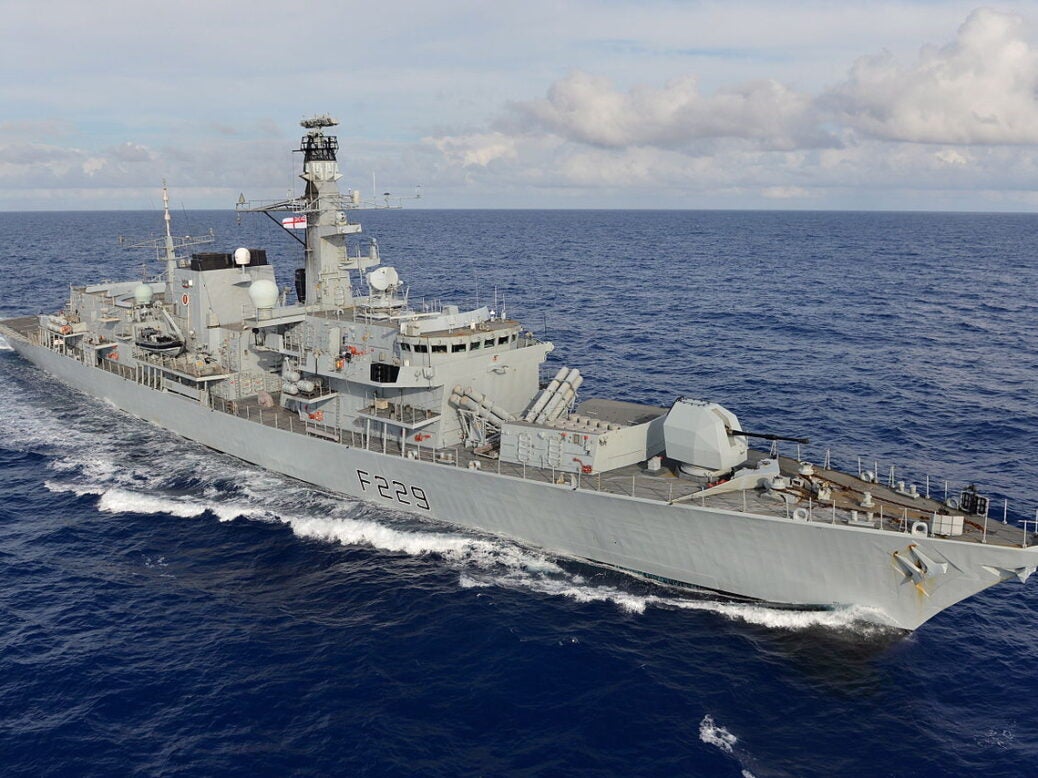 HMS Lancaster tests newly installed heavy machine-guns