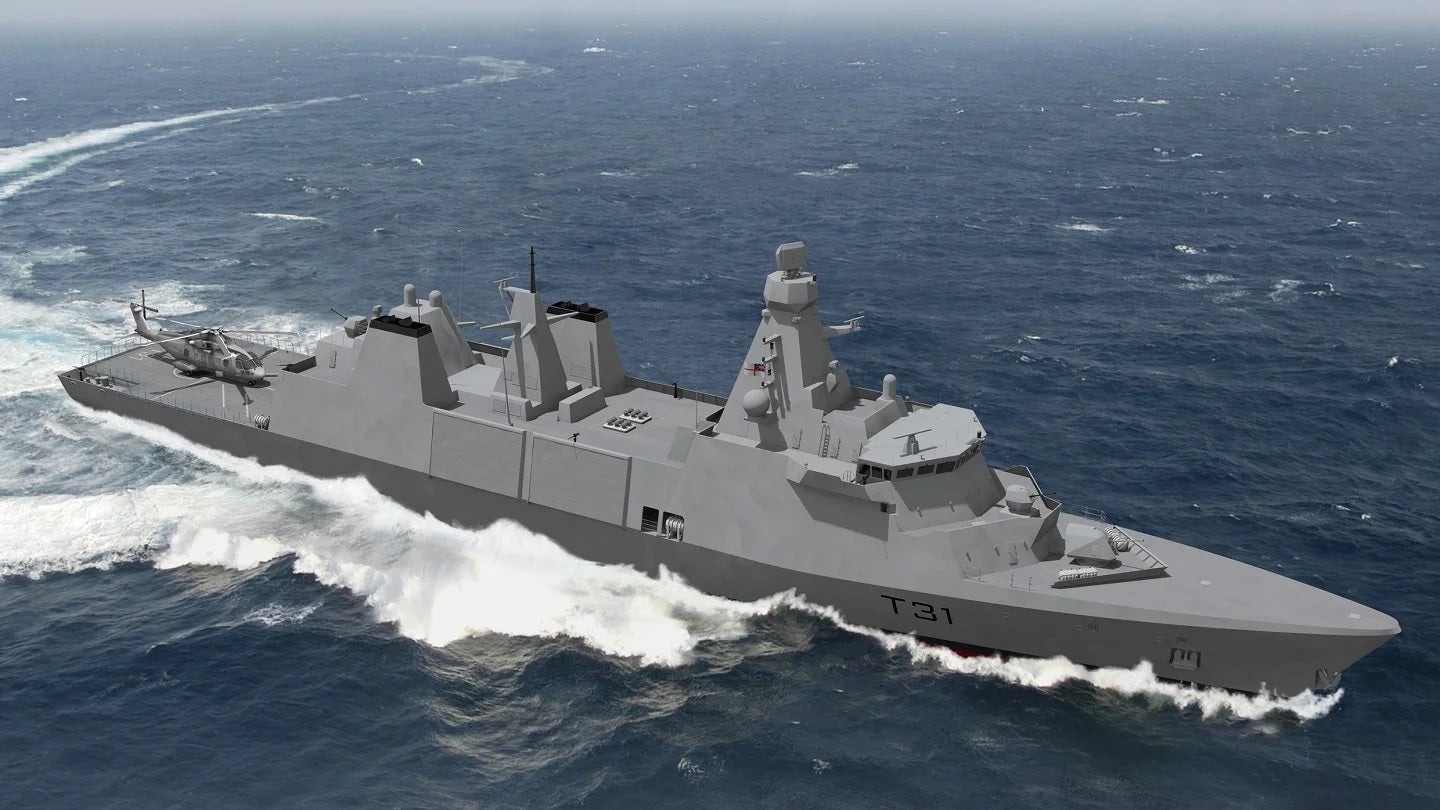 Second Type 31 frigate has first diesel engine lifted into place ...
