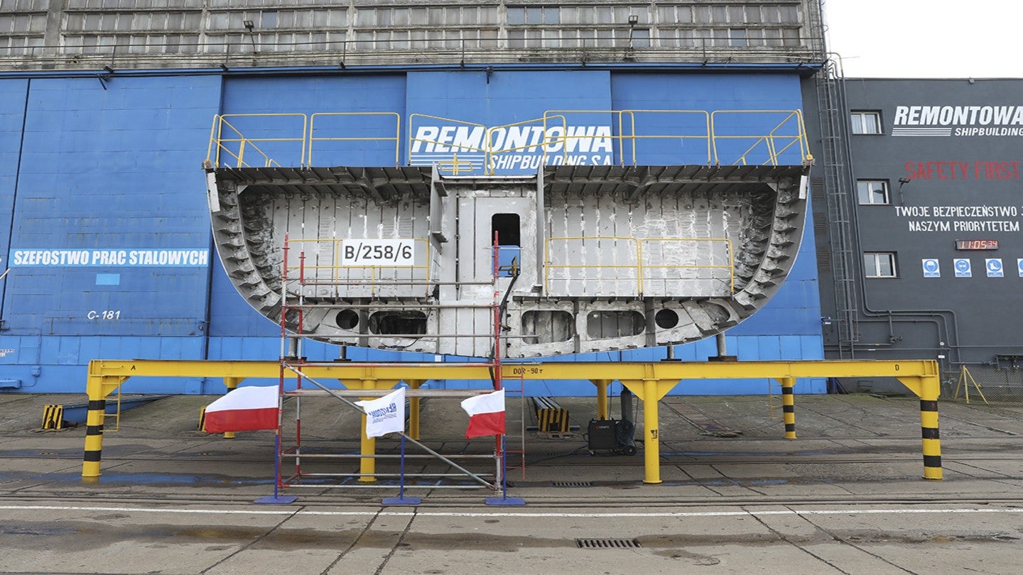 Keel laid for Poland's sixth Kormoran II minehunter at Remontowa