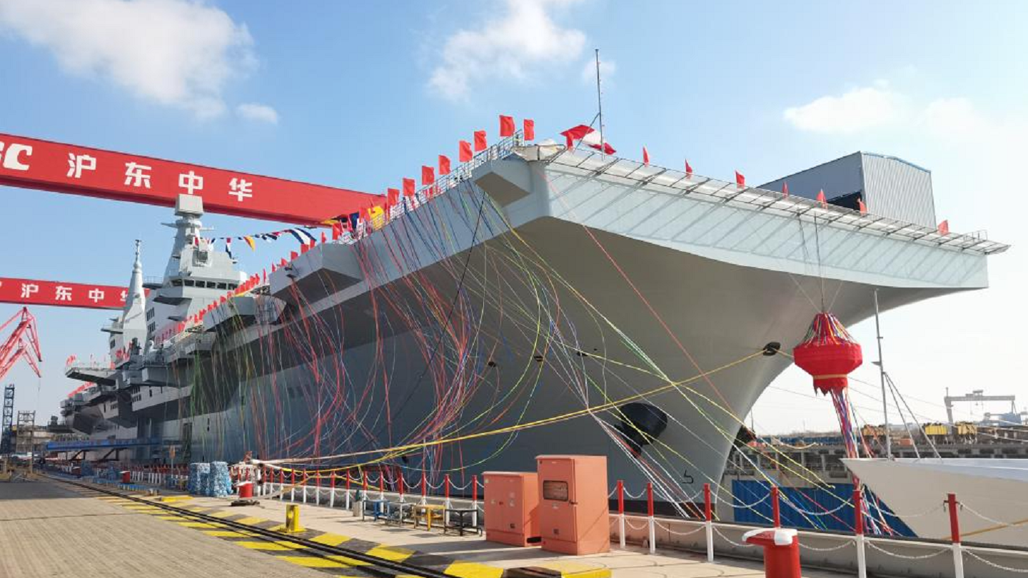 China launches mini-Queen Elizabeth flattop in Type 076 drone carrier ...
