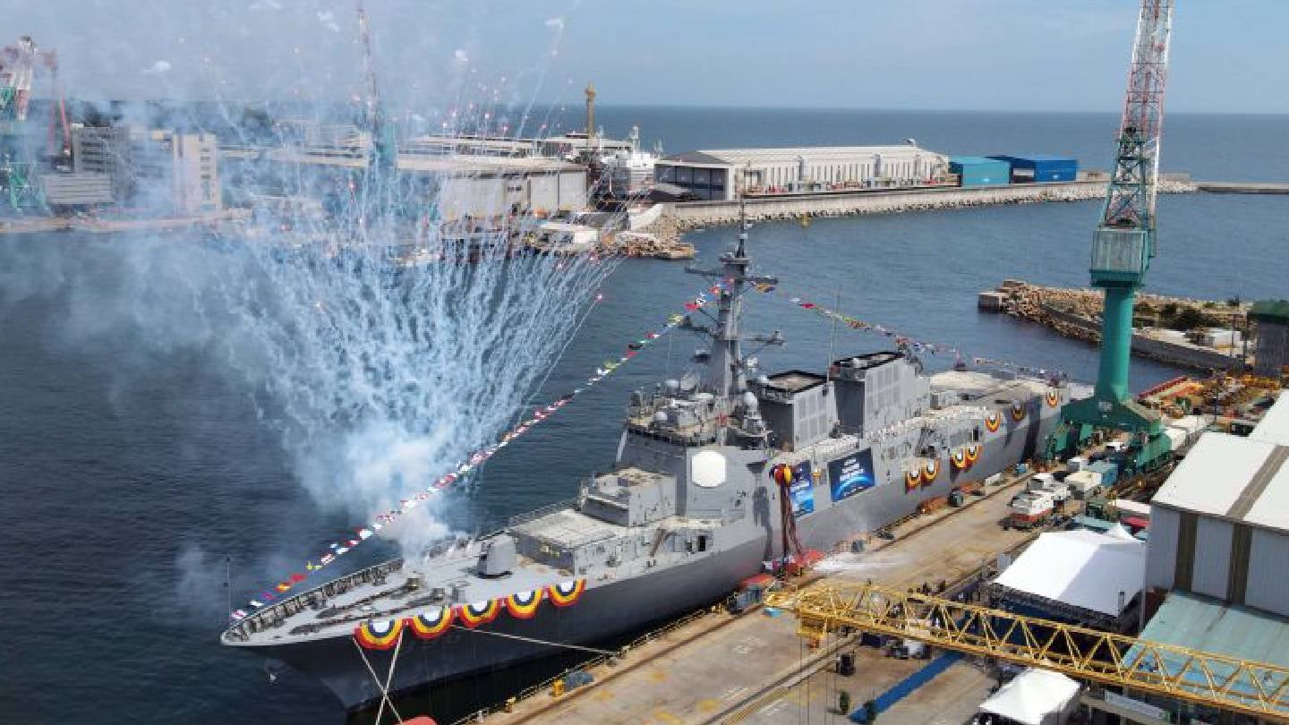 HD HHI launches next-generation Aegis destroyer Dasan Jeong Yak-yong